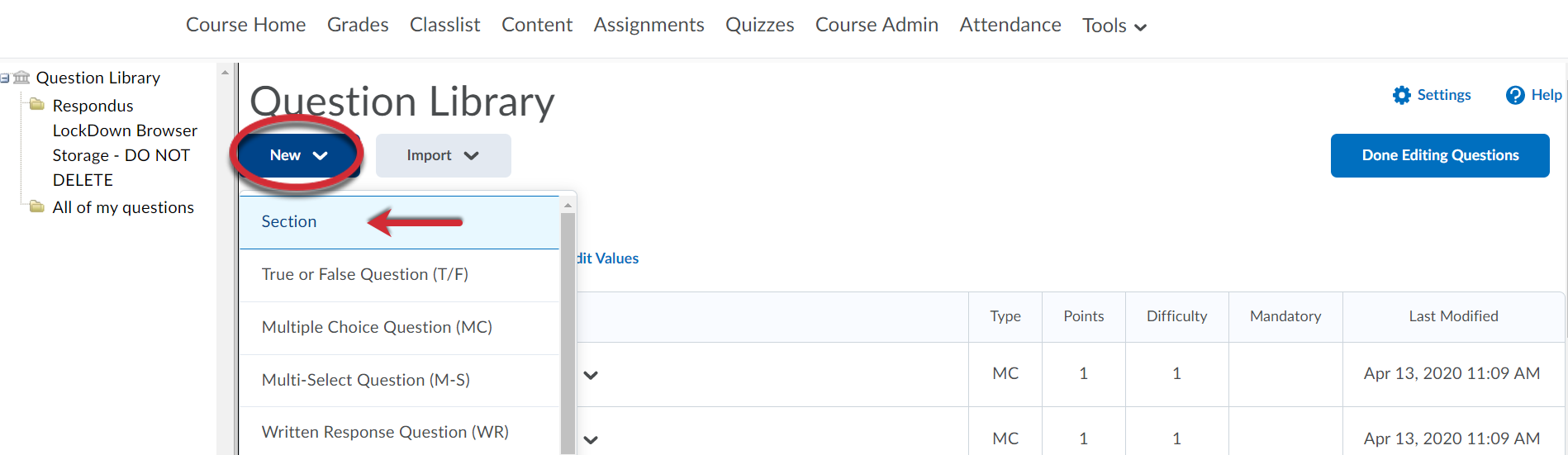 Question Library - eLearning Commons